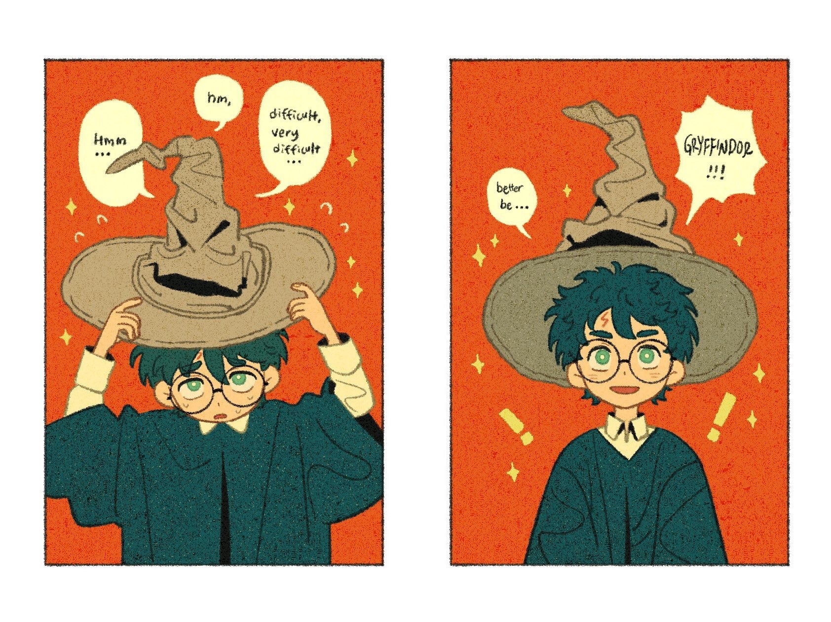 Гарри Поттер в стиле классических аниме: Художник Helen Jee! | Пикабу