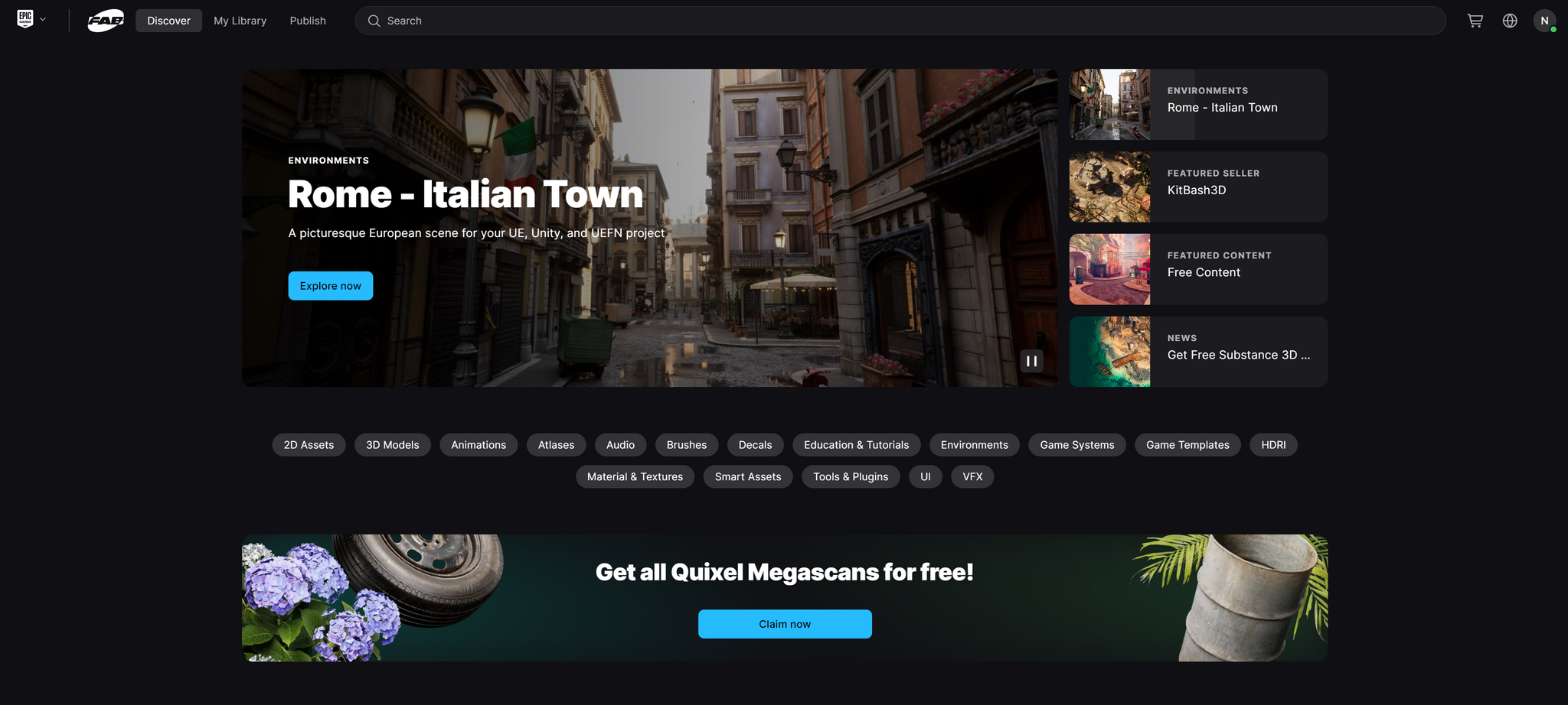 Quixel Bridge и Unreal Market Place - ВСЕ! Теперь - FAB - 23.10.24 18: ...