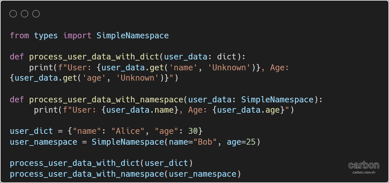 Шпаргалки. dict vs SimpleNamespace в Python. Особенности, преимущества, когда какой из них лучше ...
