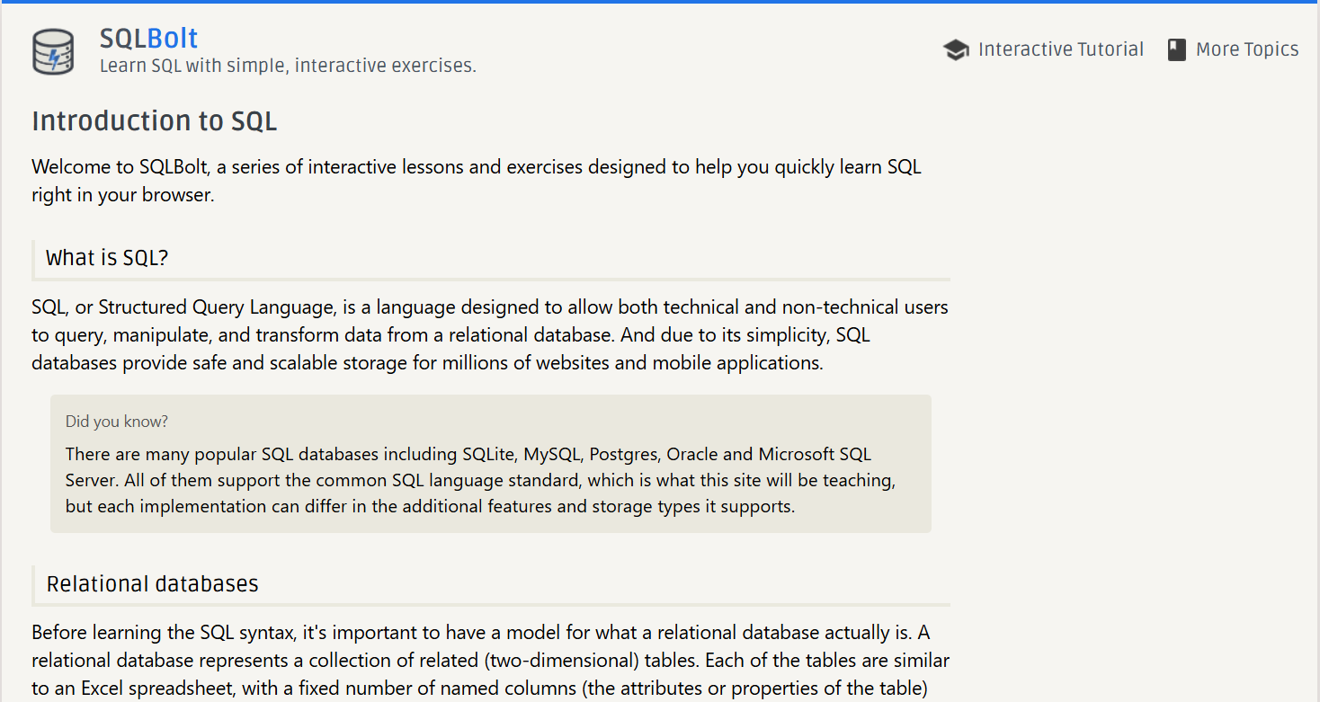 Топ-5 бесплатных ресурсов для изучения SQL - 05.03.25 13:21 | Пикабу