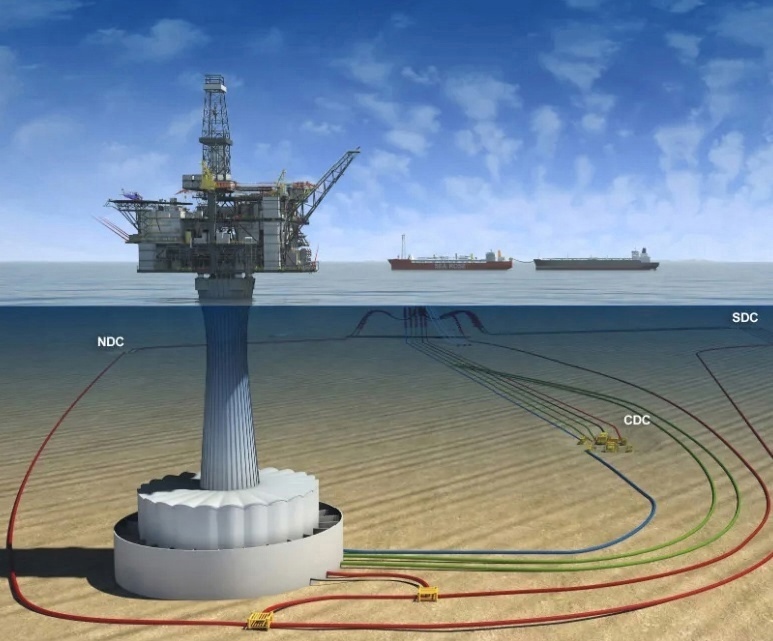 Нефтяная платформа Draugen в НорвегииНефтяная платформа Draugen ...